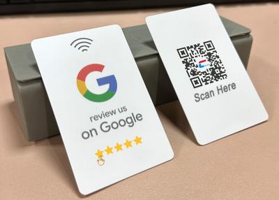 China Programmable logo plastic smart card nfc business map id contactless tappable rfid social media google review card à venda