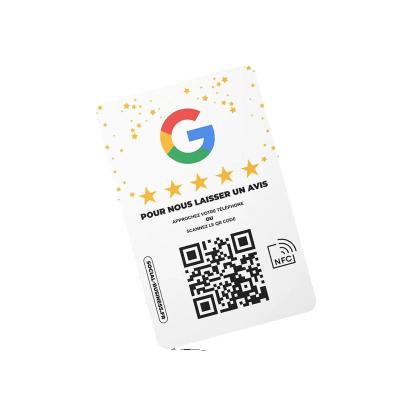 China Programmable logo plastic smart card nfc business map id contactless tappable rfid social media google review card à venda