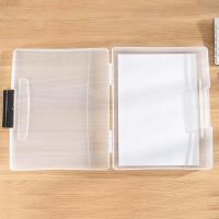 China Durable Portable Clipboard Storage Box Case For A4 Document Office Filing Boxes for sale