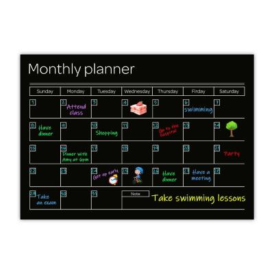 Cina Planner calendario magnetico stampabile Calendario Planner mensile frigorifero magnetico nero in vendita