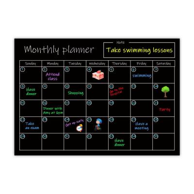 Cina Planner calendario magnetico stampabile Calendario Planner mensile frigorifero magnetico nero in vendita