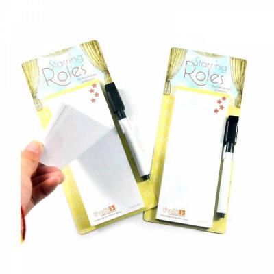 Cina Blocco note magnetico riutilizzabile per frigorifero con penna Design personalizzato ISO in vendita