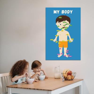 Cina Lavagna per poster cancellabile a secco personalizzata per l'apprendimento del corpo rimovibile 48x36