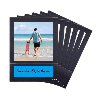 China Custom Size Magnetic Photo Pocket Black With Dry Erase Label for sale