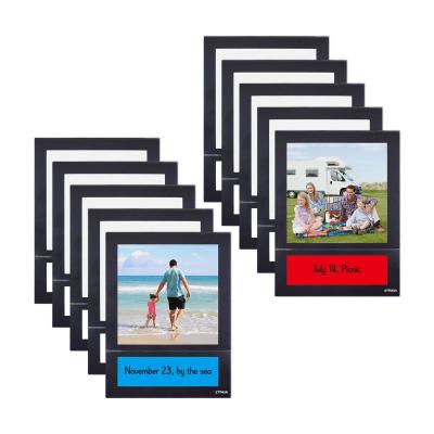 China Custom Size Magnetic Photo Pocket Black With Dry Erase Label for sale