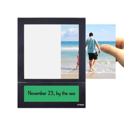 China Custom Size Magnetic Photo Pocket Black With Dry Erase Label for sale