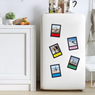 China Custom Size Magnetic Photo Pocket Black With Dry Erase Label for sale
