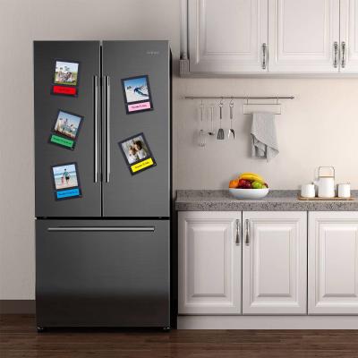 China Custom Size Magnetic Photo Pocket Black With Dry Erase Label for sale