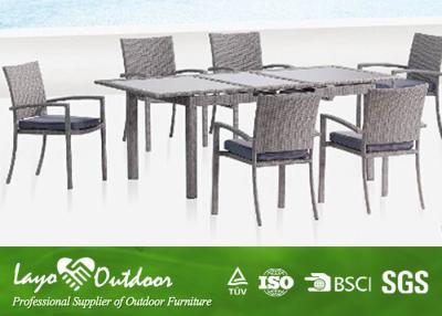 Cina Mobilia del patio di 6 sedie che pranza le collocazioni variopinte della Tabella di estensione del rattan degli insiemi in vendita