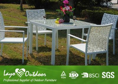 Cina insiemi all'aperto di vetro temperati trasparenti dei mobili da giardino di 5cm, patio di alluminio che pranza l'OEM Availablee dell'insieme in vendita