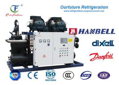 China Refrigerador de refrigeração água do parafuso de R22 Hanbell Glyco para a corrente fria logística à venda