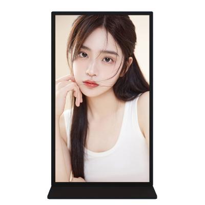 China 75 86 Inch Chinese Picture Videos Digital Signage Indoor Floor Stand Advertising Wifi App Control Full Screen Digital Displays for sale