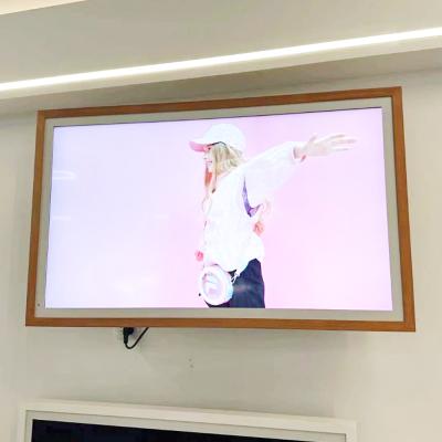China 65-Inch 4K Android Digital Photo Frame WiFi Wall-Mounted Lcd Nft Picture Frame Display Art Gallery Wood Material Clock Function for sale