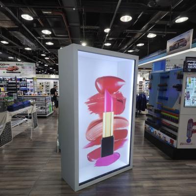 China Smart Interactive 3D Hologram Transparent LCD Display Box with Touch Screen Flexible Showcase for Video Advertising Media Use for sale