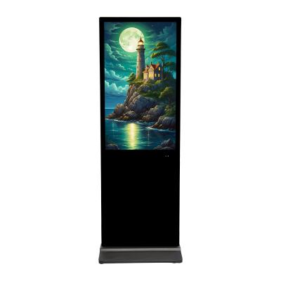 China OEM 55-Inch Touch Vertical Advertising LED Video Wall LCD Media Stand Indoor SDK Function Easy Floor Installation 1 Year for sale