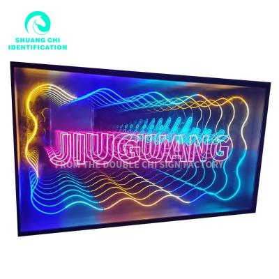 Cina Cornice di metallo resistente Custom Infinity 3D Mirror Neon Dance Floor per DJ Disco Party in vendita