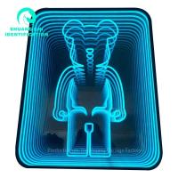 China Customized Size Luminous Character Mirror for Technological Light and Shadow Infinity for sale