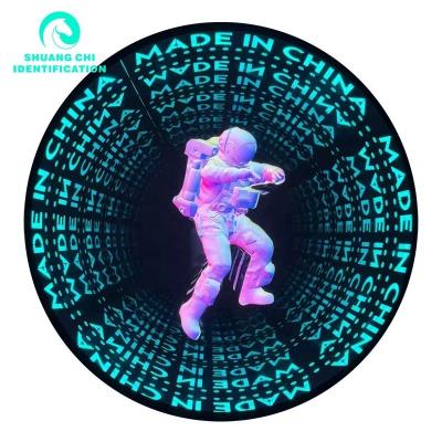 Cina Luce e ombra tecnologica specchio neon 3D abissale a scacchi specchio neon 50x50 in vendita