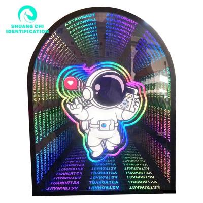 Cina Luce e ombra tecnologica specchio neon 3D abissale a scacchi specchio neon 50x50 in vendita