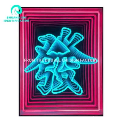 Cina Casella di luce a neon a carattere luminoso specchio in rosso bianco blu per schermi accattivanti in vendita