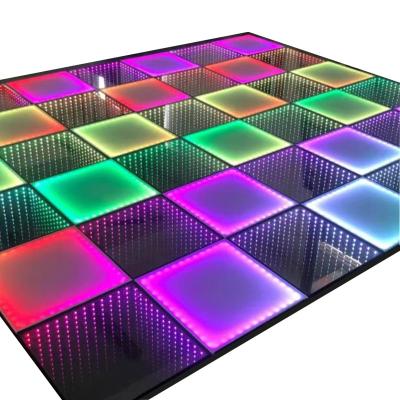 China 3D Infinity LED Mirror Dance Floor Para festa de casamento Suporte Dimmer Brick Lights à venda
