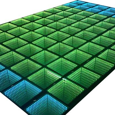 China 3D Infinity LED Mirror Dance Floor Para festa de casamento Suporte Dimmer Brick Lights à venda