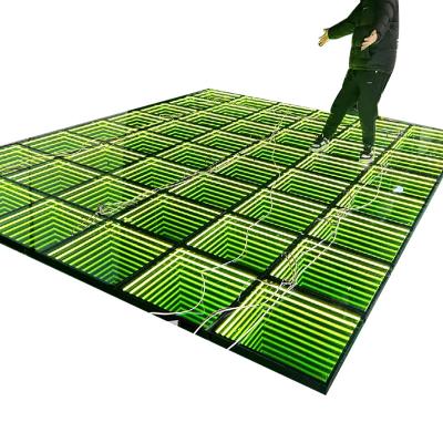 China 3D Infinity LED Mirror Dance Floor Para festa de casamento Suporte Dimmer Brick Lights à venda