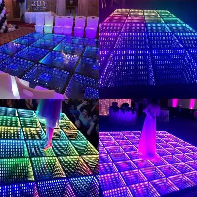China 3D Infinity LED Mirror Dance Floor Para festa de casamento Suporte Dimmer Brick Lights à venda