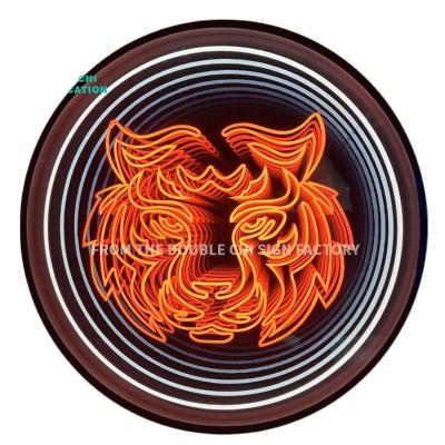 Cina Pubblicità personalizzata Parole luminose Specchio infinito Segno al neon con luce al neon realistica 3D in vendita
