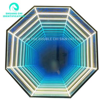 Cina Specchio 3D all'aperto all'interno Lampada da parete a LED Neon Mirror Source per 2023 Idee Decorazione in vendita