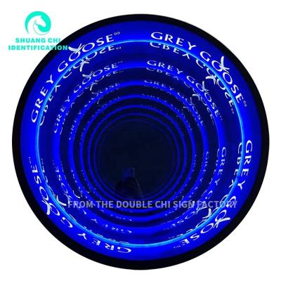 Cina Installazione di viti a parete all'acciaio inossidabile Alloggiamento 3D LED Abyss Mirror Personalizzazione in vendita