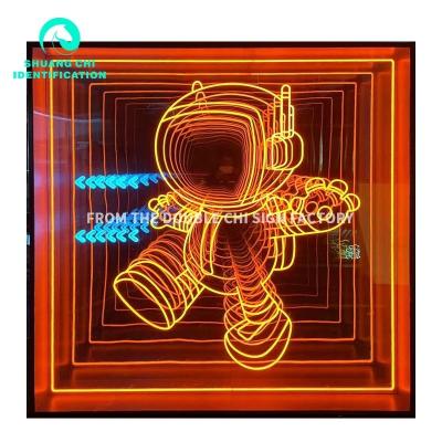 Cina 2023 Material Abyss 3D Stereo Custom Neon Infinity Mirror con strisce a LED Fonte di luce in vendita