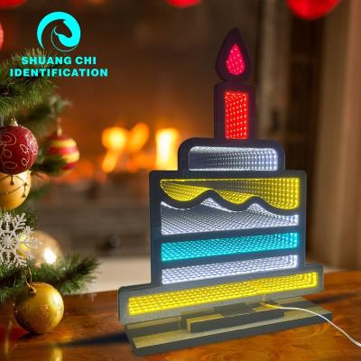 Cina IP44 80 Ra Natale 2024 Decorazione Luce all'aperto Specchi acrilici 3D Specchio Infinity in vendita