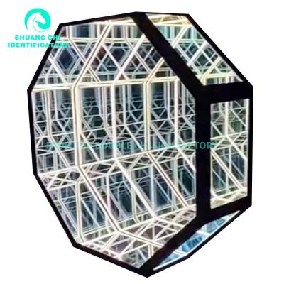 Cina Adapter Alimentato Hd Tempered Glass Sfondo Led Light Box Specchio Infinito 3d Segno Neon a Led su misura in vendita