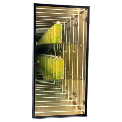 Китай 2024 Luxury Wooden LED Light Neon Mirror Display Case для стенного винного шкафа продается