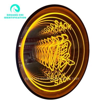 Cina Specchio per abissi personalizzato Specchio al neon per decorazioni murali Personalizzazione contemporanea in vendita