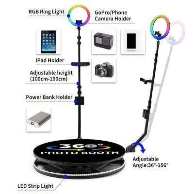 Cina Lunghezza dello stand rotante 80-120cm Event Photo Booth con luce loop e videocamera 360 in vendita