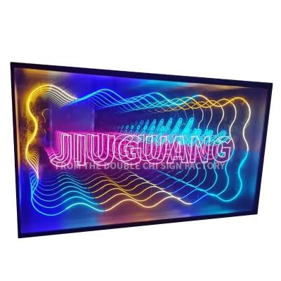 Cina Customization Abyss Neon Mirror Advertising Light Boxes per il montaggio a parete o a terra in vendita