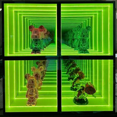 Cina Colori personalizzabili LED Strip Light Glass Infinity Mirror Display Case per modelli Lego in vendita