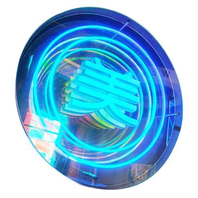 China Custom Infinity Effect Kleurgradiënt Spiegel Licht Neon Schild met Duurzaam Metalen Frame Te koop