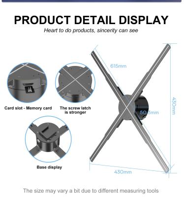 Cina Display ologrammatico 3D LED da 65 cm controllato da un'app Wifi per la promozione di prodotti ospedalieri in vendita