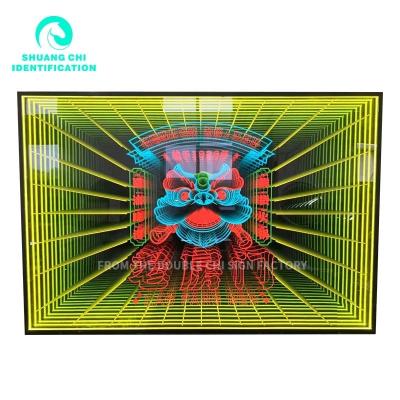 Cina 12V Custom Neon Sign Infinity Mirror Led Logo Multilayer 3d Pavimento da ballo per decorazioni interne in vendita