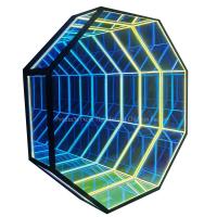 China Customized Neon Infinity 3D LED Optical Illusion Floor Mirror Elevate Your Home Decor for sale