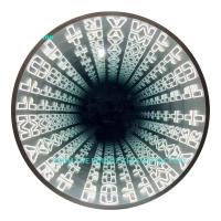 China Customized Neon Infinity 3D LED Optical Illusion Floor Mirror Elevate Your Home Decor for sale