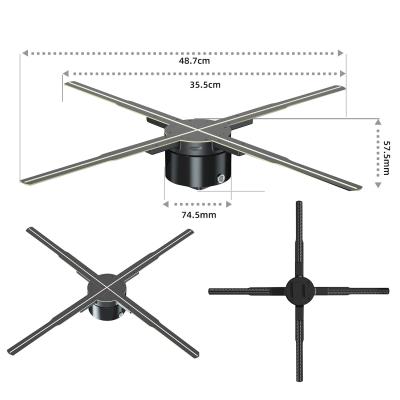 Cina Display pubblicitario accattivante Ventilatore olografico 3D con proiezione ad alta definizione in vendita