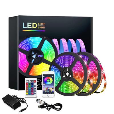 Cina Fonte luminosa LED 5M 10M 20M 5V IP20 5050 RGB USB Cambiamento colore Decorazione flessibile musicale in vendita