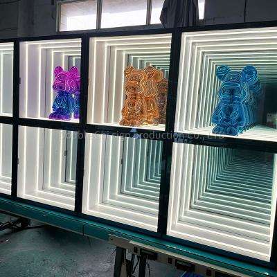 Cina Decorazione di eventi di matrimonio Neon in vetro a LED con custodia di visualizzazione a specchio in DC12V/AC110-220V in vendita