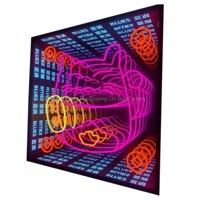 Cina Specchio di neon 3D con disegno personalizzato ed efficienza luminosa di 80lm/w in vendita