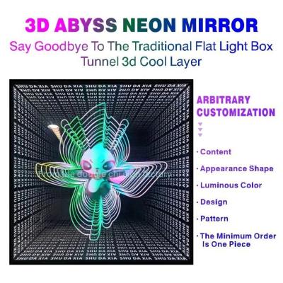 China 3D Neon Abyssal Mirror met aangepast ontwerp en 80lm/w lamp licht efficiëntie Te koop