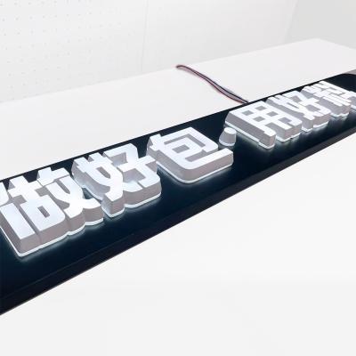China Verlichte achterkant verlicht metaal led brief lichten teken acryl roestvrij staal lichtgevend karakter voor het display Te koop